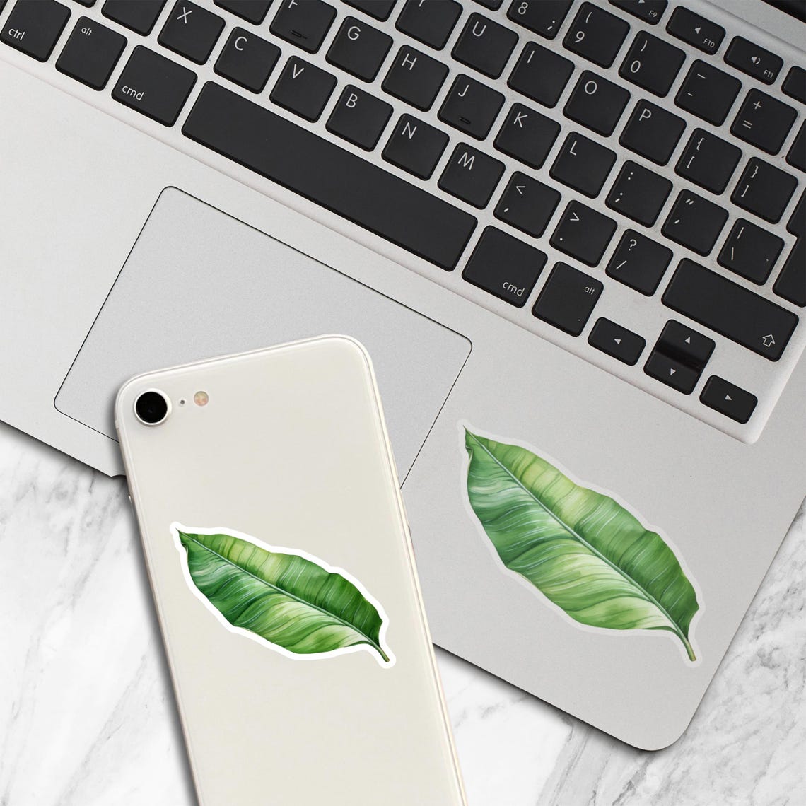Tropical Banana Leaf Vinyl Sticker, Glossy Waterproof Decal, Eco ...