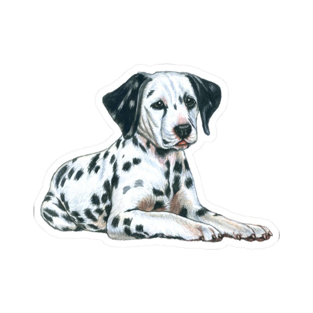 Cute Dalmatian Dog Vinyl Sticker, Dalmatian Puppy Decal, Waterproof ...