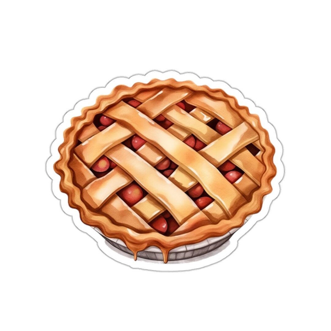 Cherry Pie Stickers, Lattice Crust Decal, Cute Food Stickers, Water ...