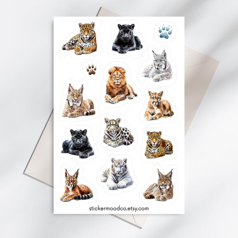 Wild Big Cat Stickers - Etsy