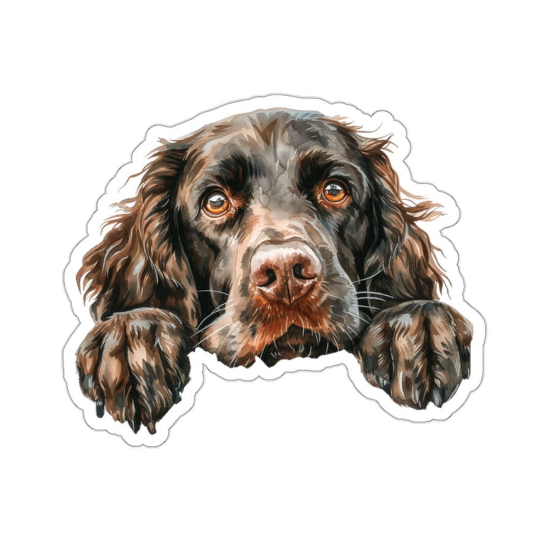 Boykin Spaniel Sticker, Peeking Dog Waterproof Vinyl Sticker for Laptop ...