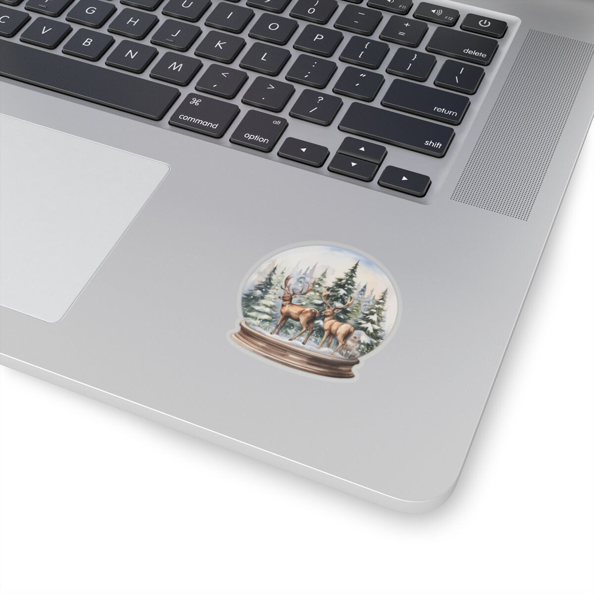 Forest Deer Snow Globe Sticker, Laptop Decal, Waterproof Sticker ...