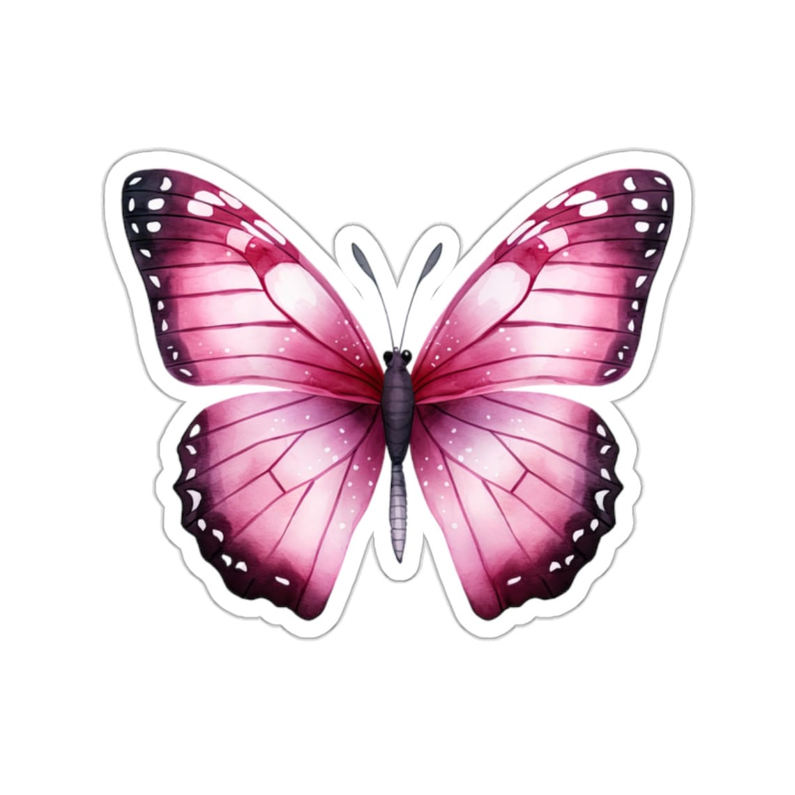 Waterproof Pink Butterfly Sticker for Laptop, Water Bottle, Phone, Car ...