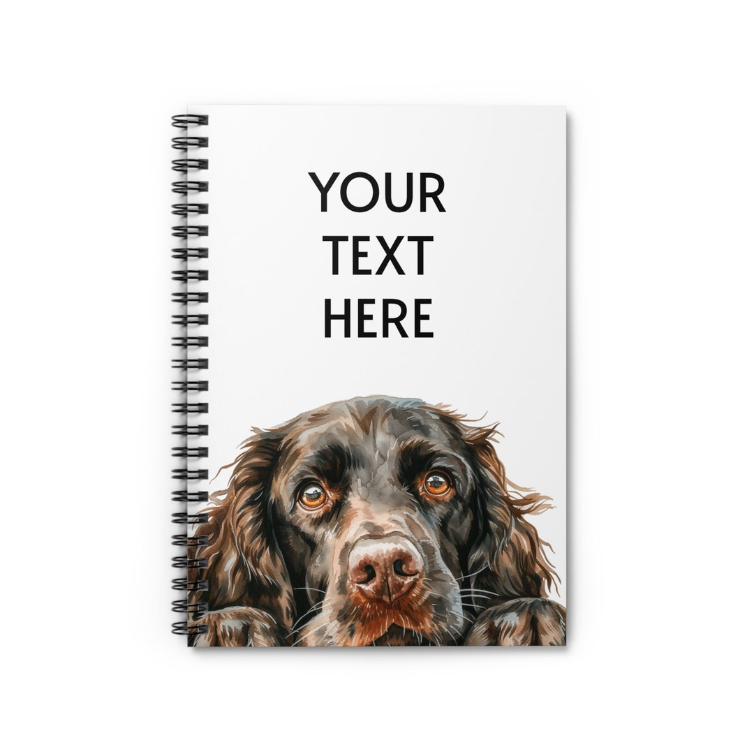 Personalized Boykin Spaniel Notebook, Custom Name Peeking Dog Journal ...