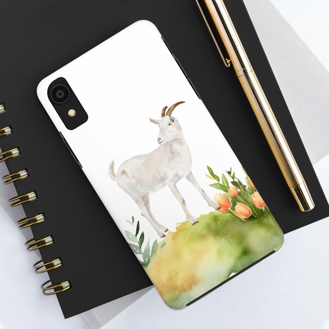 White Goat Phone Case, Watercolor Art for iPhone 16 15 14 Pro Max ...