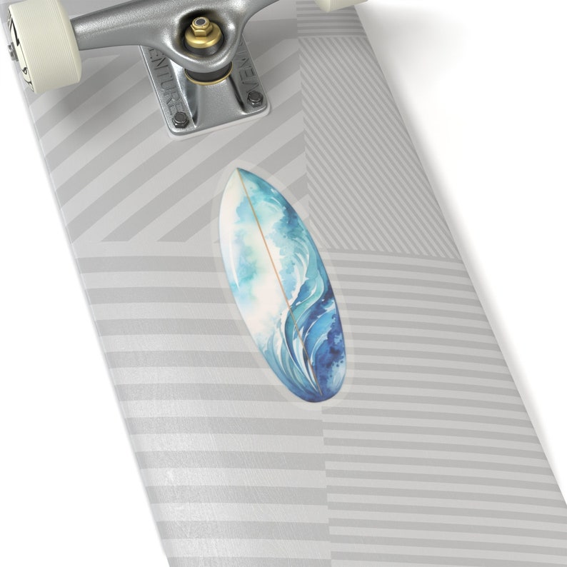 Blue Surfboard Sticker, Summer Beach Waterproof Vinyl Sticker for ...
