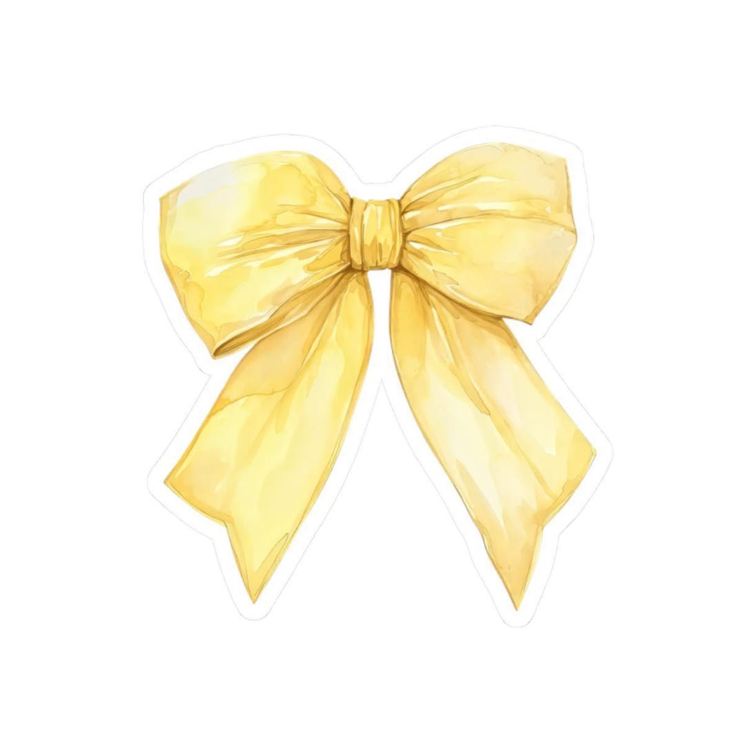 Gold Bow Stickers, Watercolor Bow Decals, Gift Stickers, Laptop ...