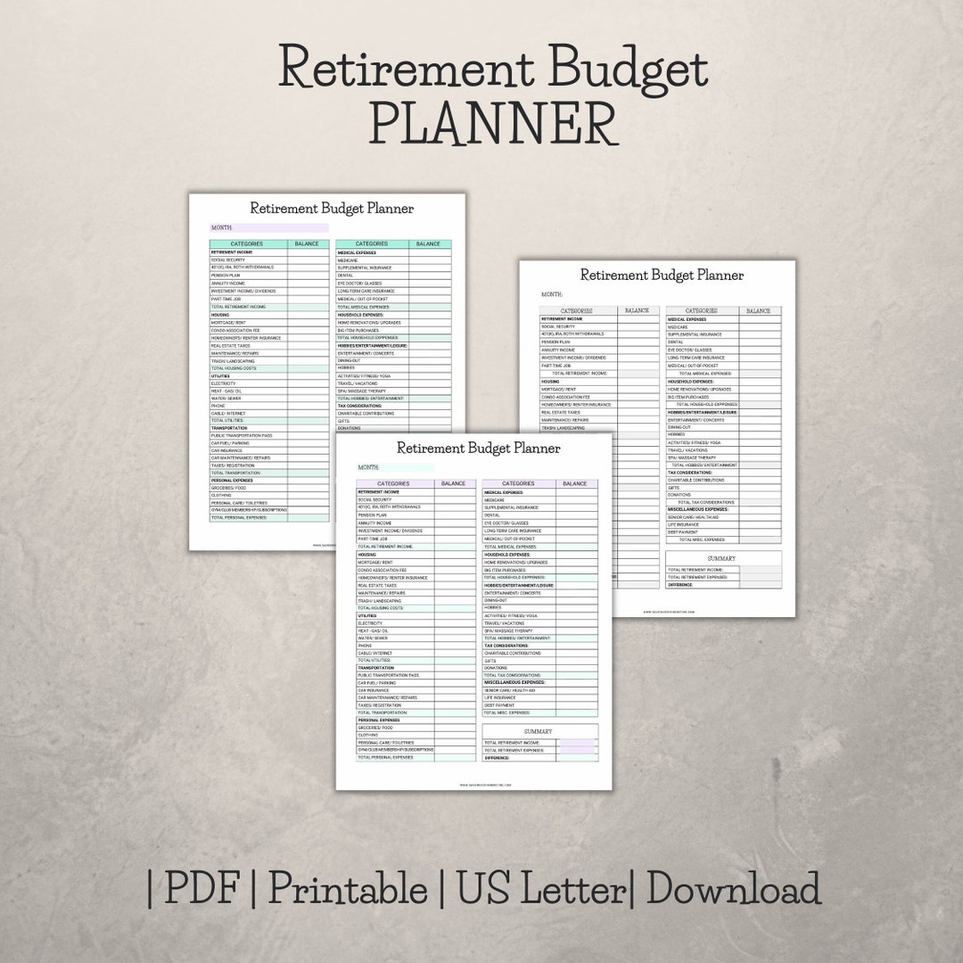 Retirement Budget, Monthly Retirement Budget, Retirement Planning ...