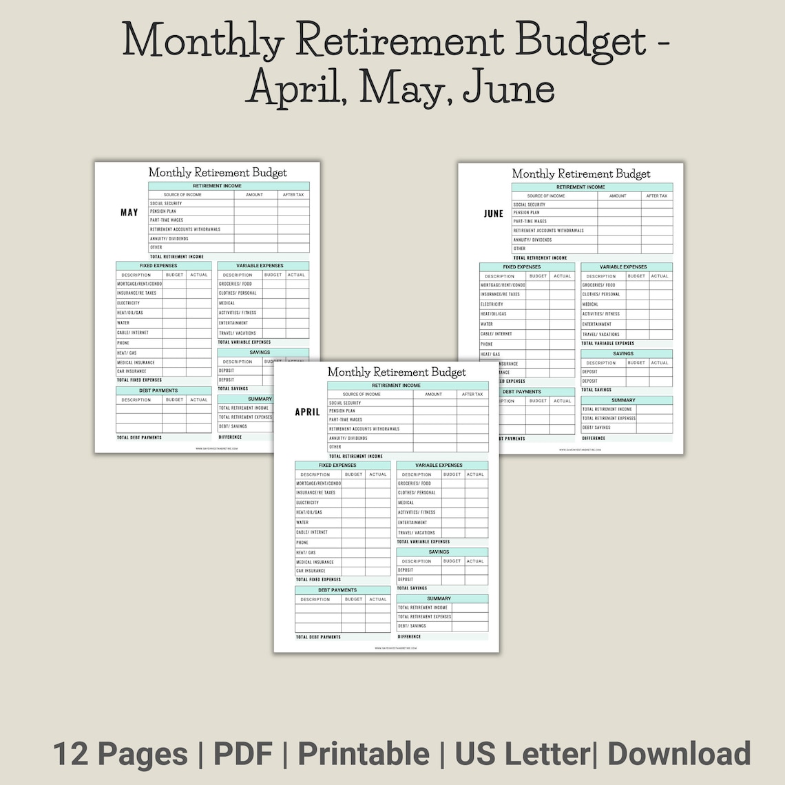 Monthly Retirement Budget, Retirement Budget, Retirement Planning ...