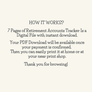 Retirement Accounts, 401(k) Tracker, IRA Tracker, Roth IRA Tracker ...