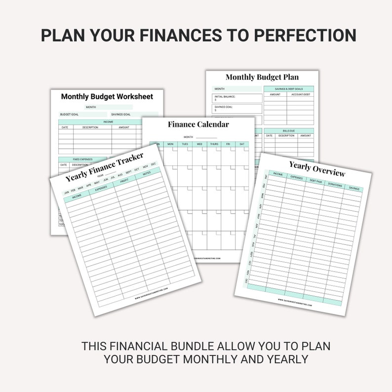 Financial Planner, Financial Planner Digital, Budget Tracker Bundle ...