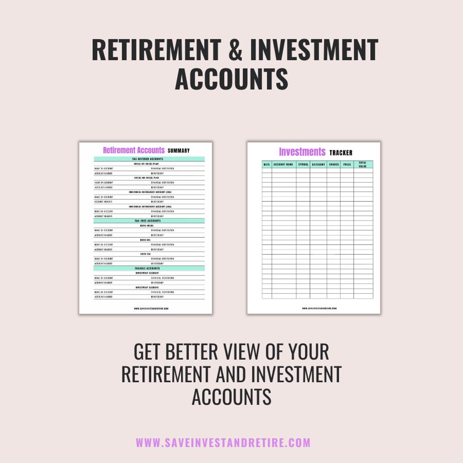 Retirement Planner, Printable Planner, Financial Planner, Retirement ...