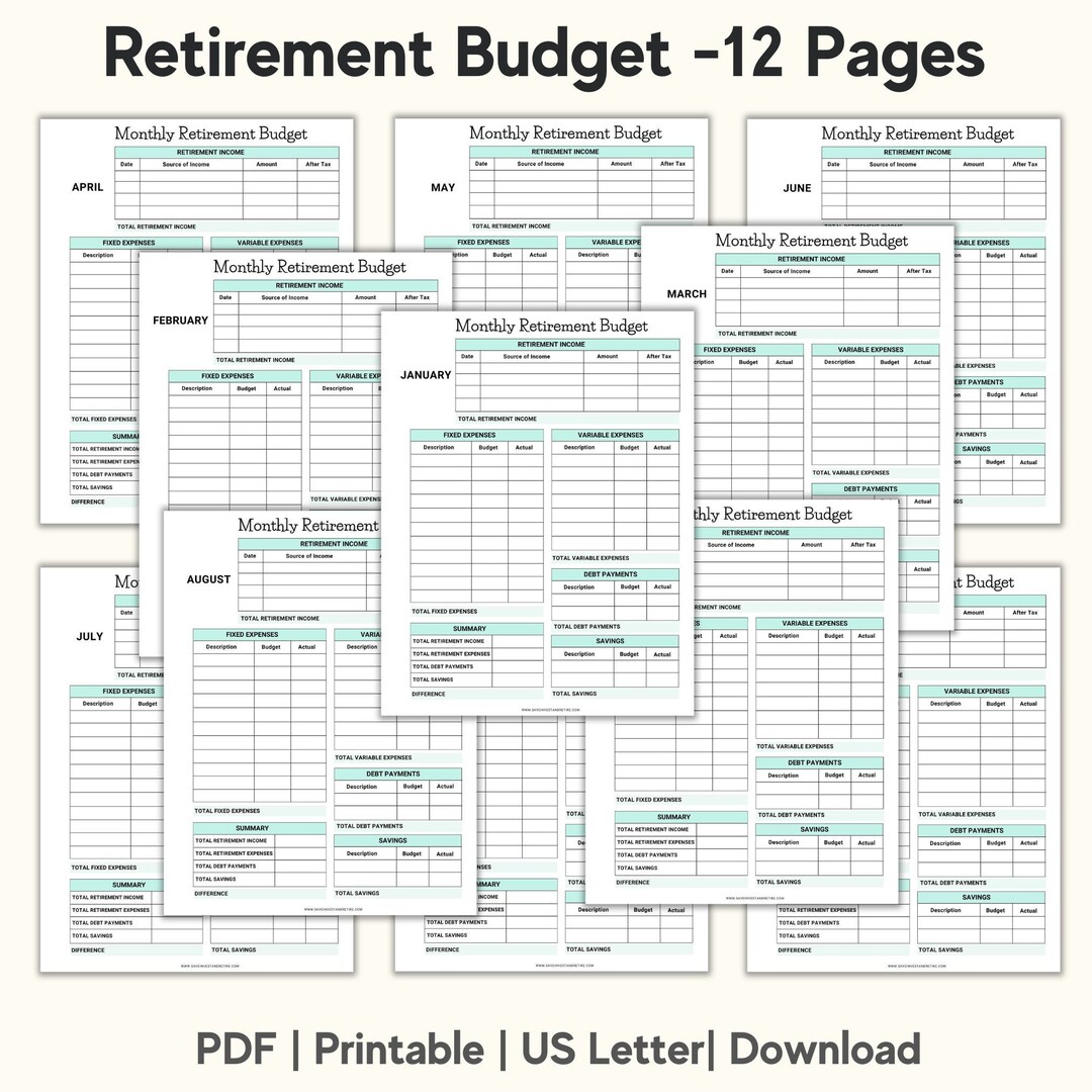 Retirement Budget Digital Retirement Budget Retirement - Etsy