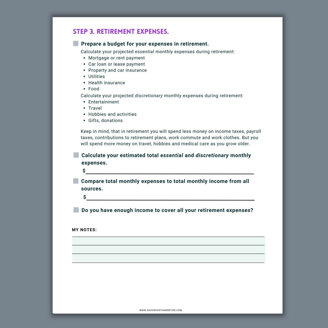 Pre-retirement Checklist, Pre-retirement Guide, Financial Planner ...