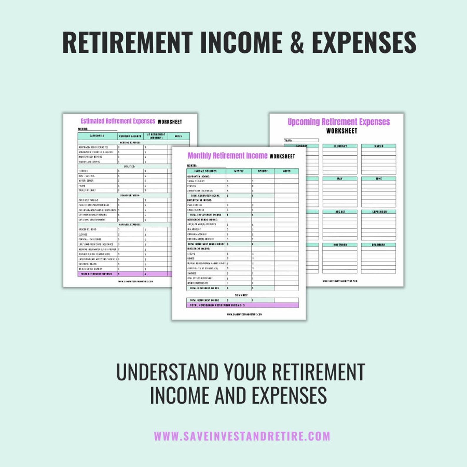 Retirement Planner, Printable Planner, Financial Planner, Retirement ...