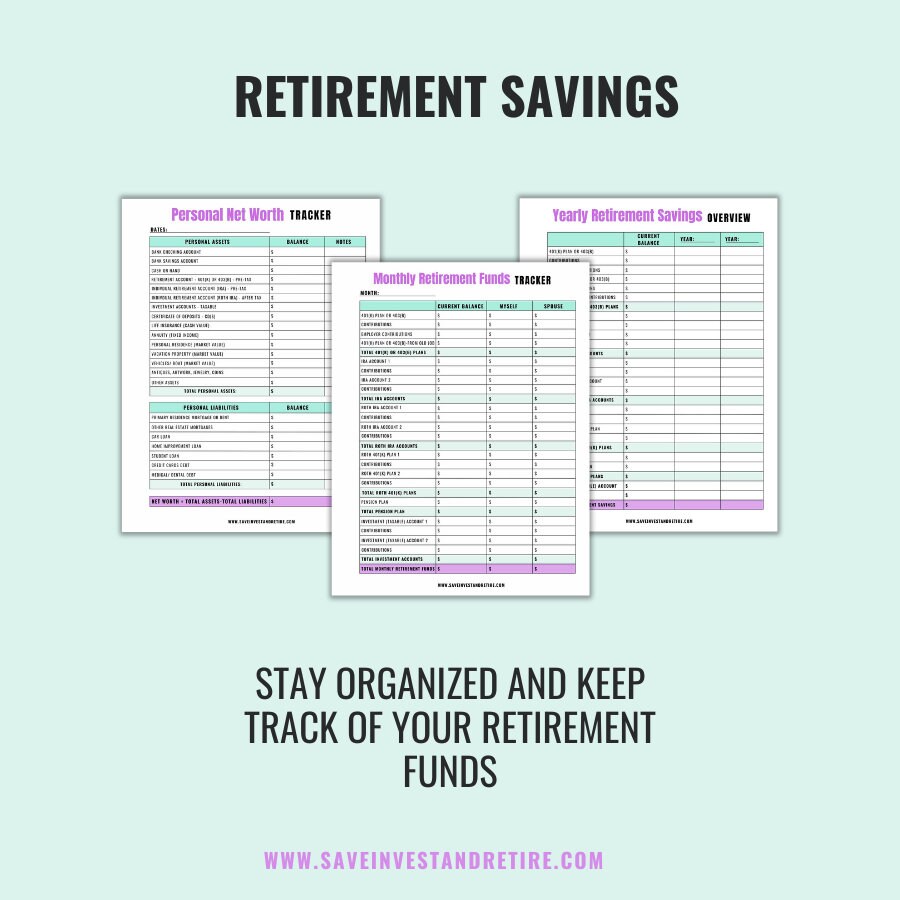 Retirement Planner, Printable Planner, Financial Planner, Retirement ...