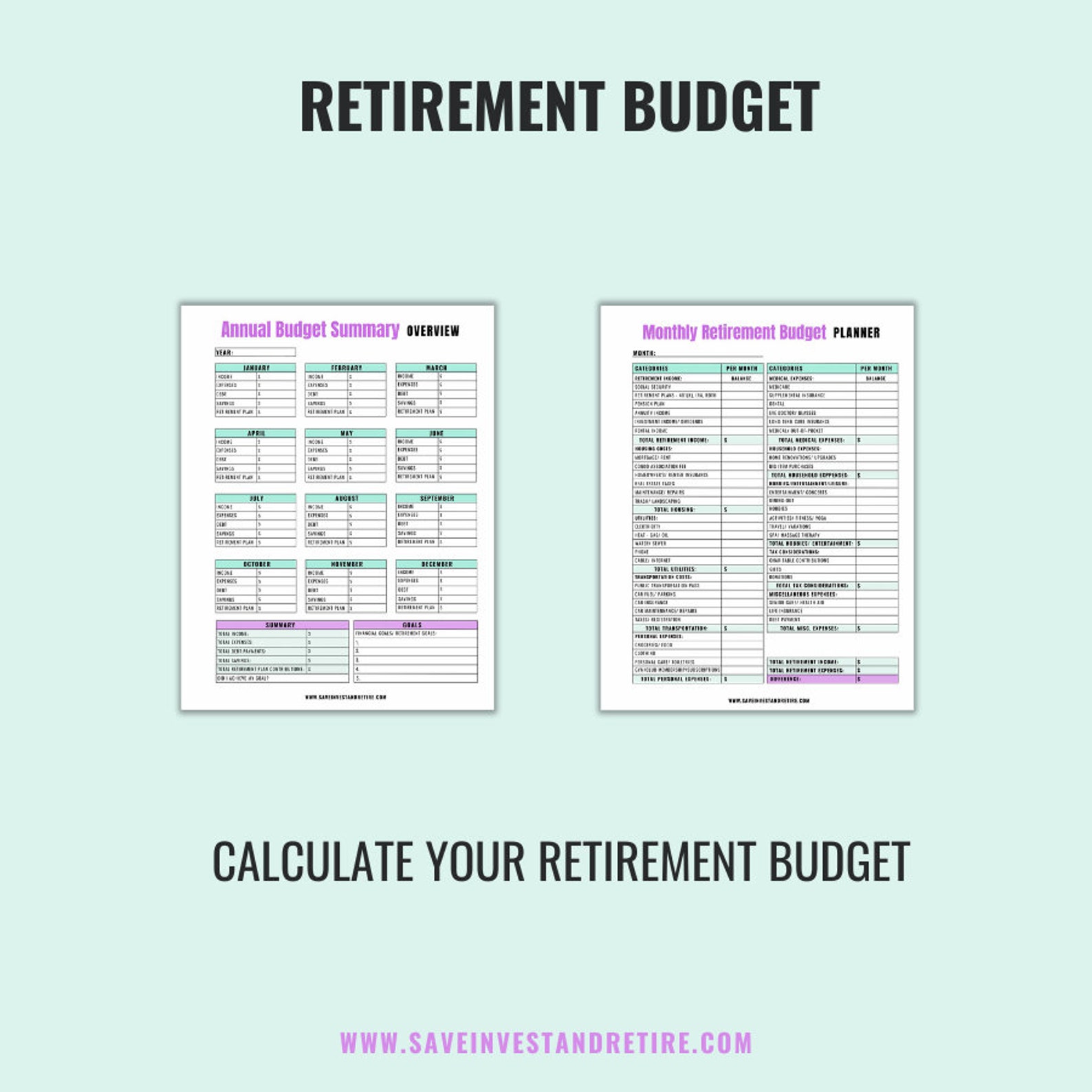 Retirement Planner, Printable Planner, Financial Planner, Retirement ...