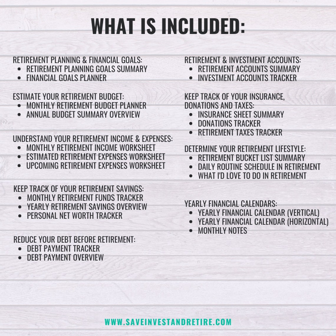 Retirement Planner, Printable Planner, Financial Planner, Retirement ...