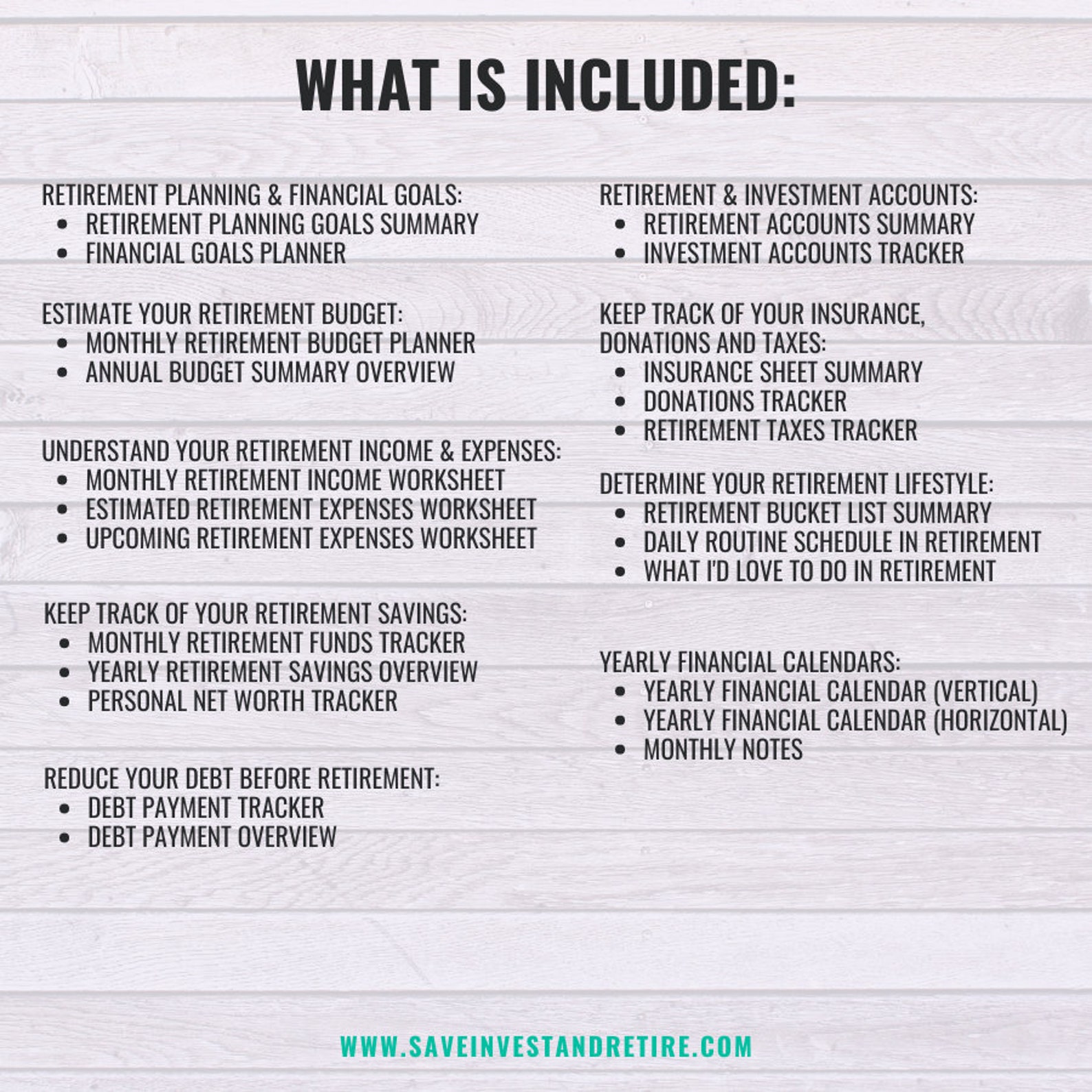 Retirement Planner, Printable Planner, Financial Planner, Retirement ...