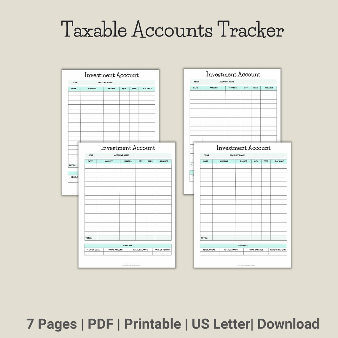 Retirement Accounts, 401(k) Tracker, IRA Tracker, Roth IRA Tracker ...