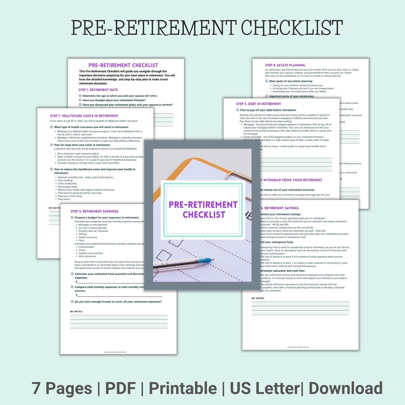 Pre-retirement Checklist, Pre-retirement Guide, Financial Planner ...