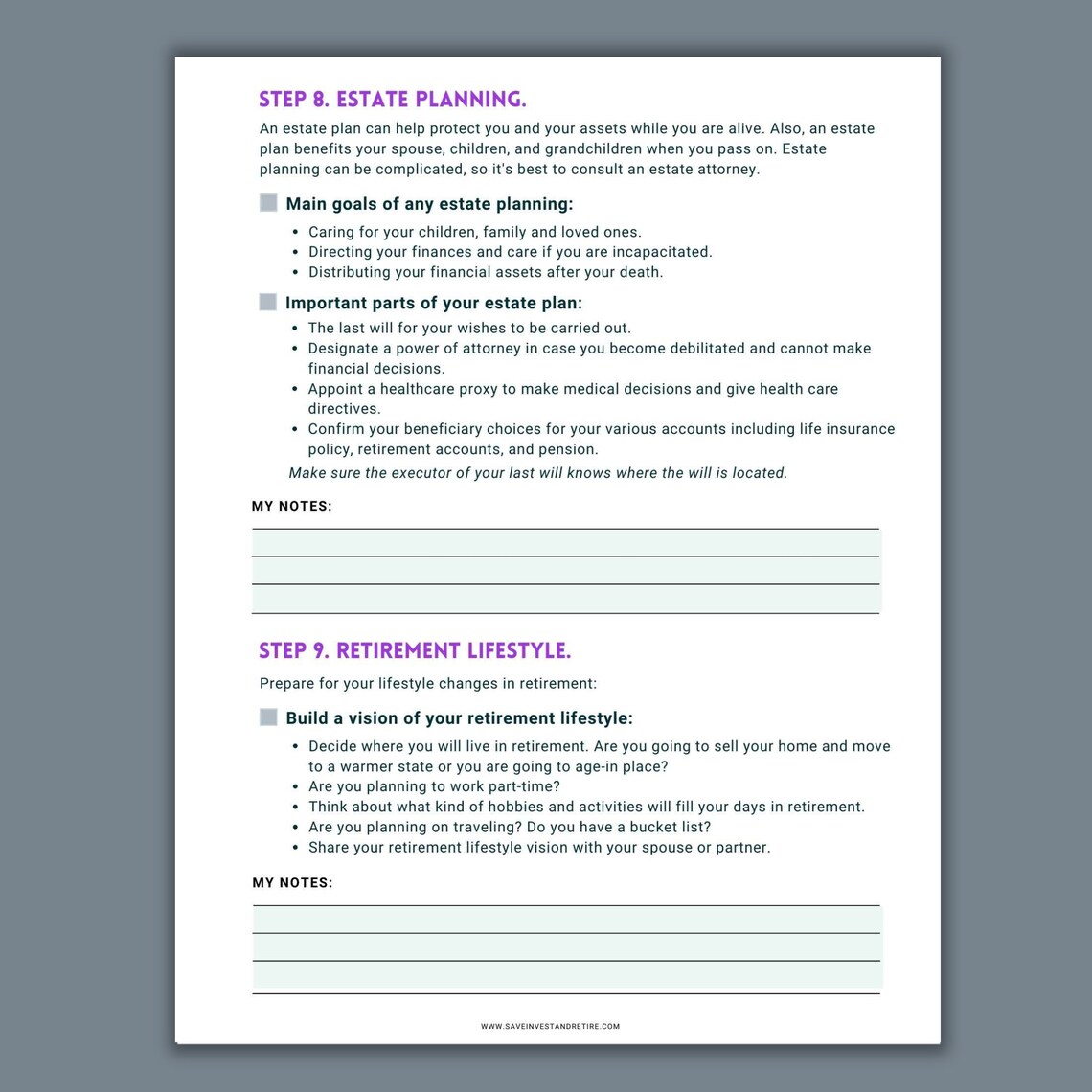 Pre-retirement Checklist, Pre-retirement Guide, Financial Planner ...