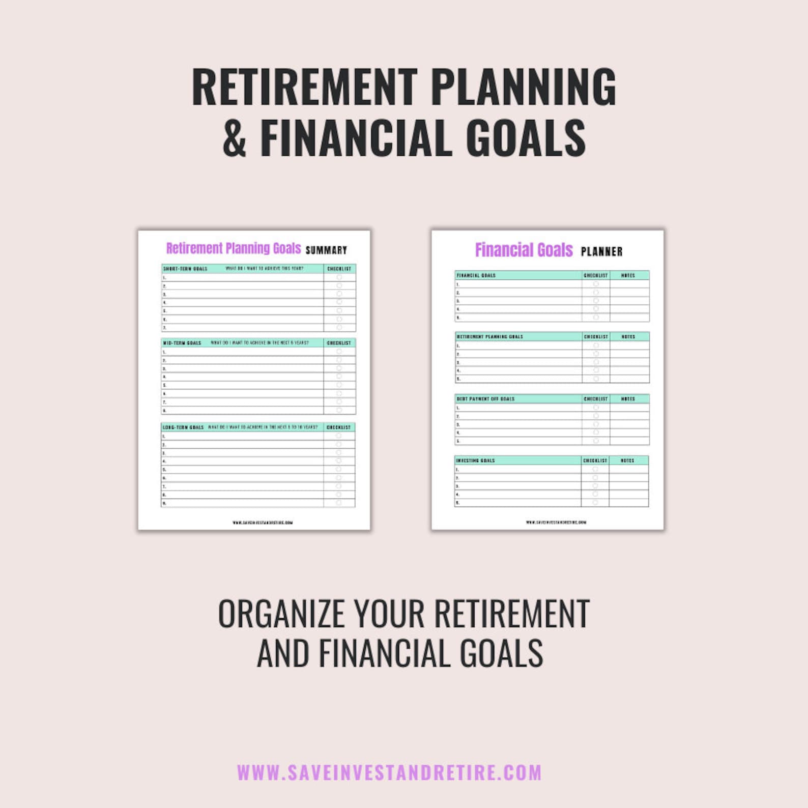 Retirement Planner, Printable Planner, Financial Planner, Retirement ...