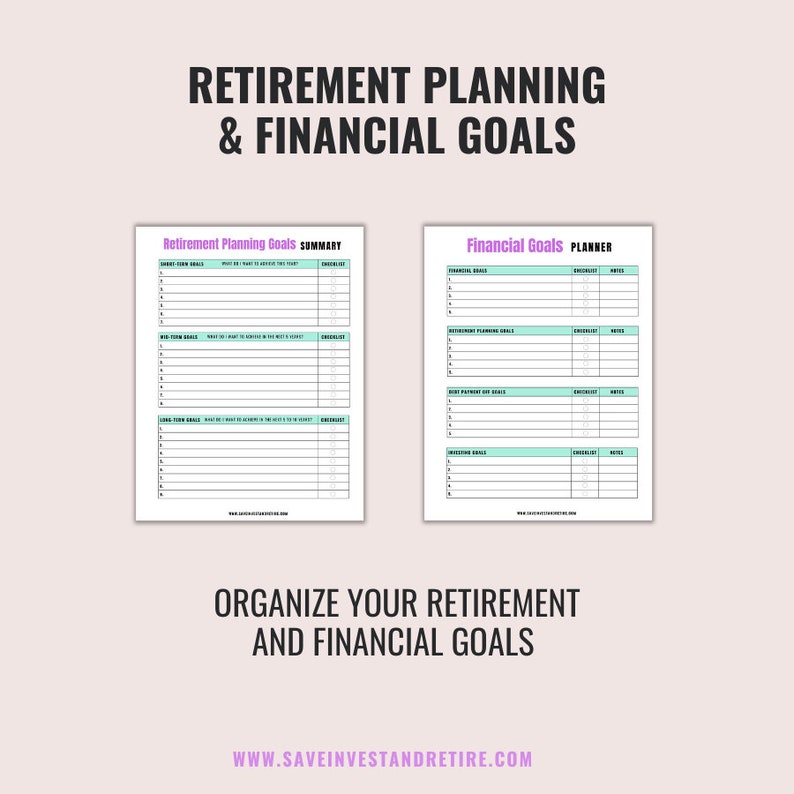 Retirement Planner, Printable Planner, Financial Planner, Retirement ...