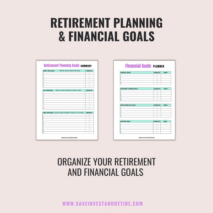 Retirement Planner, Printable Planner, Financial Planner, Retirement ...
