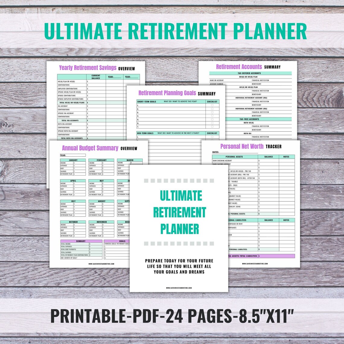 Retirement Planner, Printable Planner, Financial Planner, Retirement ...