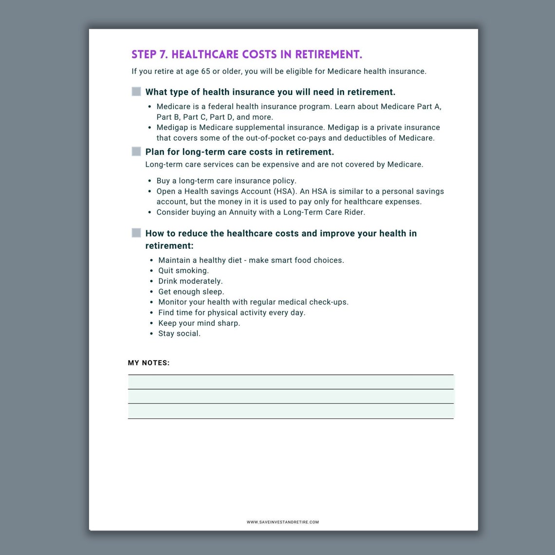 Pre-retirement Checklist, Pre-retirement Guide, Financial Planner ...