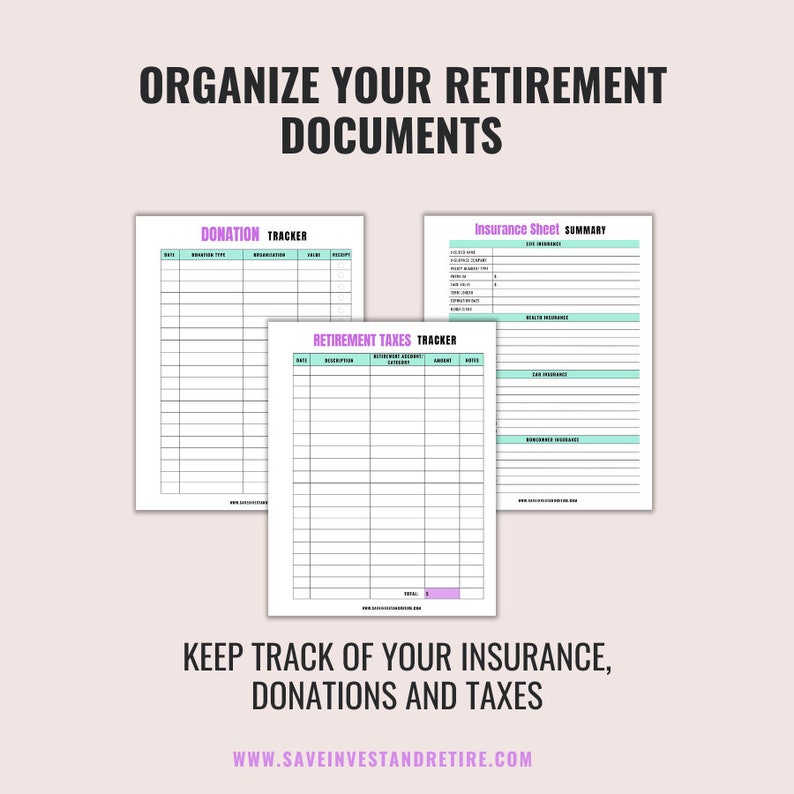 Retirement Planner, Printable Planner, Financial Planner, Retirement ...