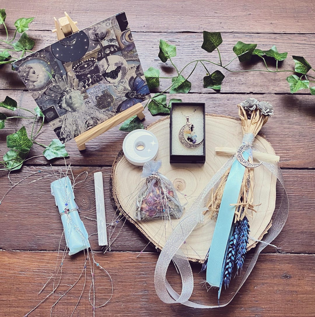 Selene Moon Ritual Box, Handmade Corn Doll, Necklace, Selenite - Etsy