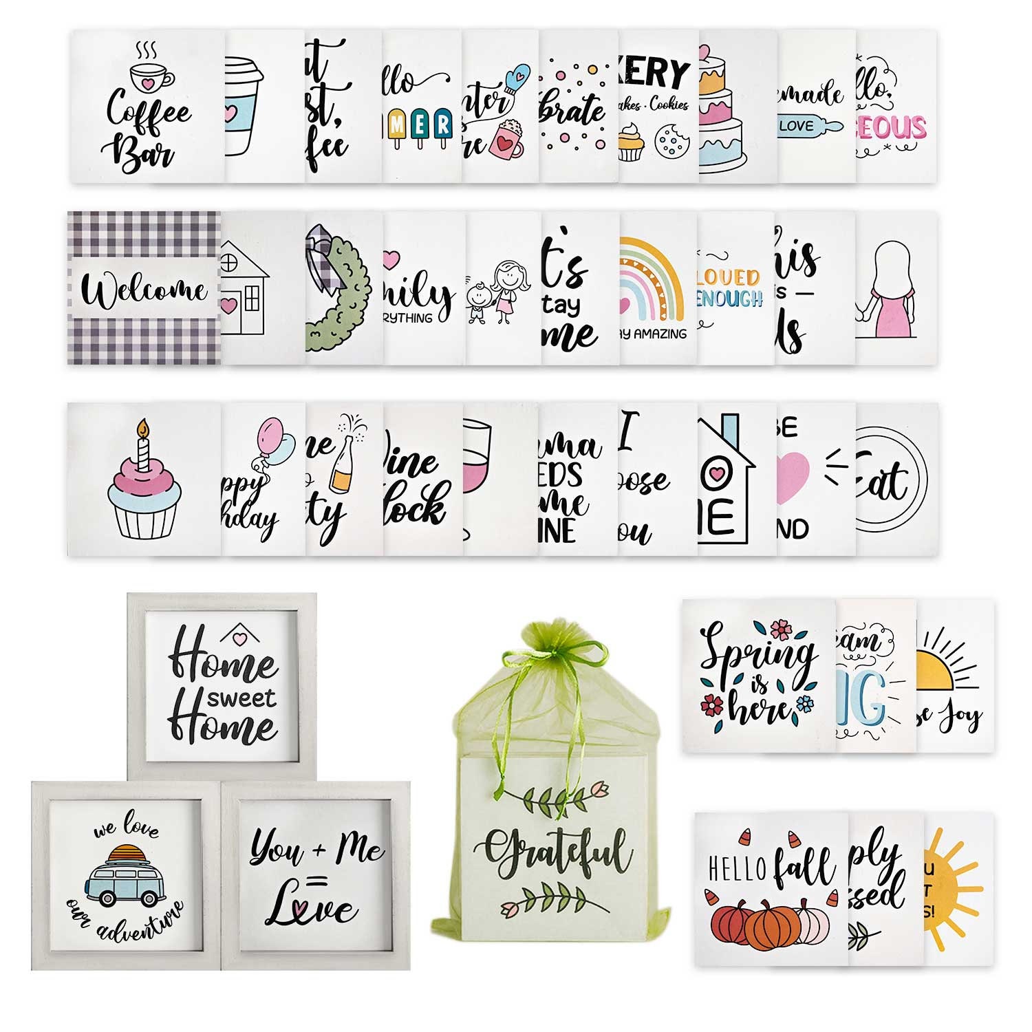 40 Interchangeable Designs 3 Wooden Frames for Home Décor | Seasonal ...