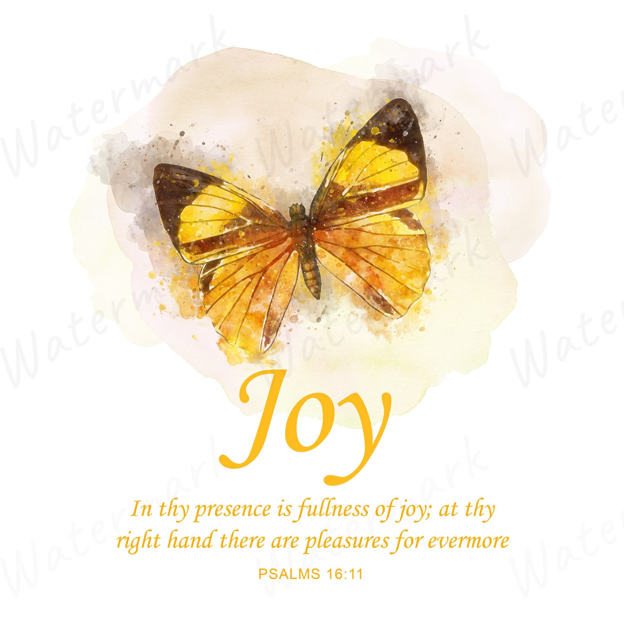 Women’s Christian Faith Butterfly Bible Verse - Joy – Psalms 16:11 ...