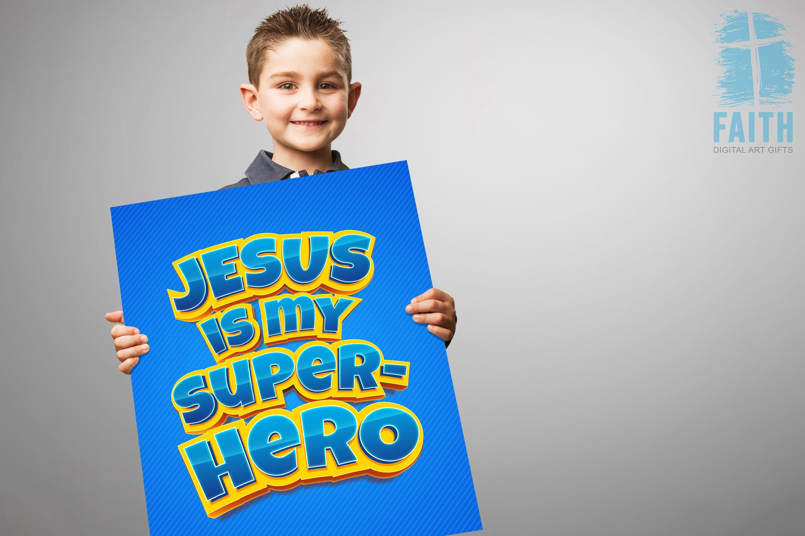 Boys & Kids Christian Faith Cartoon Comic Graphic - Jesus is My ...