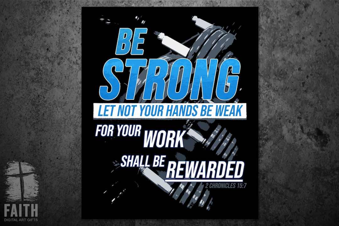 Men's Christian Faith Bible Verse Fitness Workout Gym Motivation – Be ...