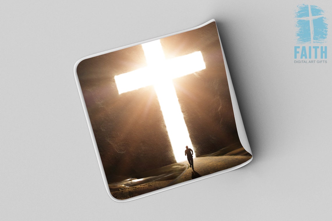 Christian Cross Art: Inspirational Man Running Silhouette (digital ...