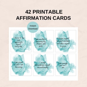 42 Affirmation Cards Printable, Affirmation Cards Digital, Vision Board ...