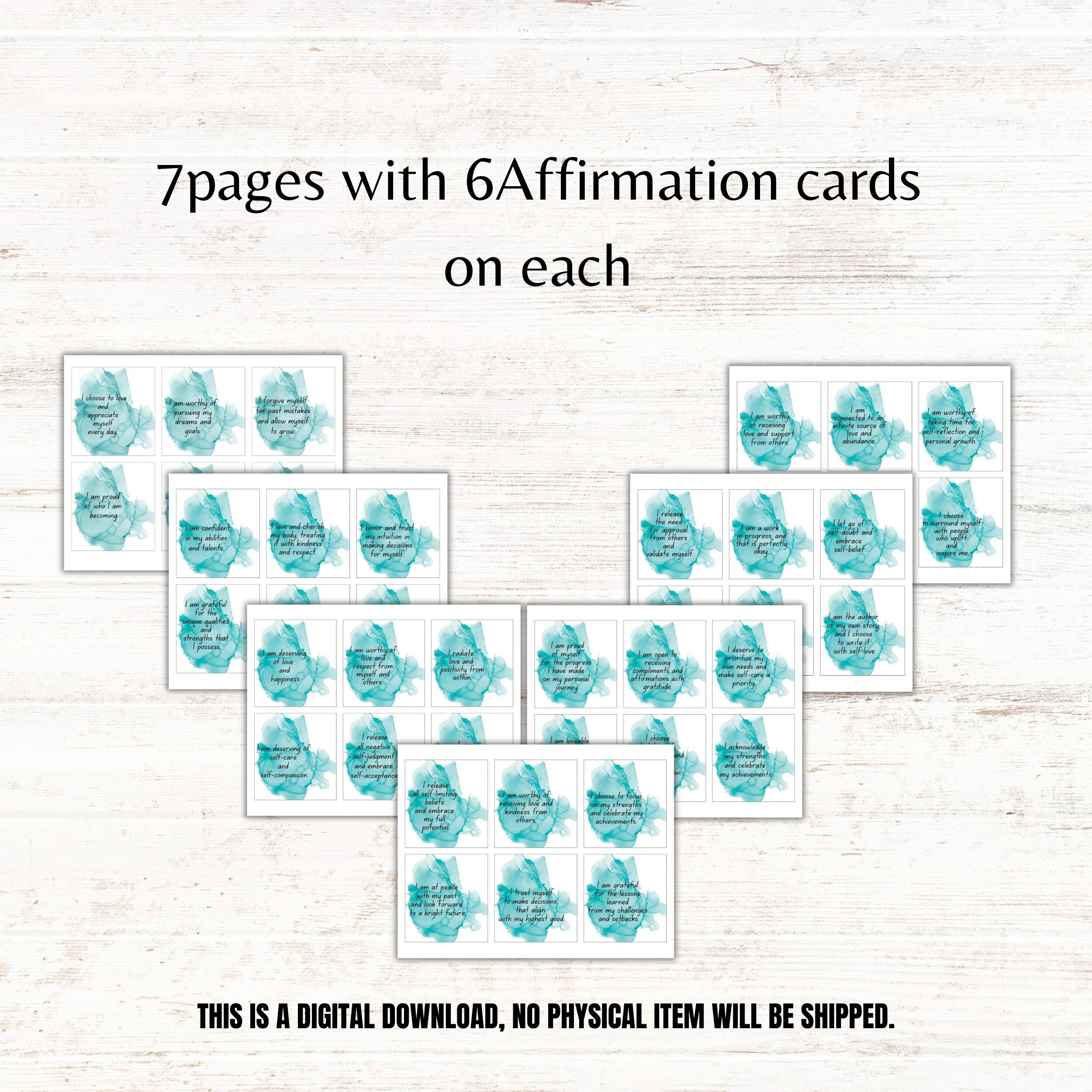 42 Affirmation Cards Printable, Affirmation Cards Digital, Vision Board ...