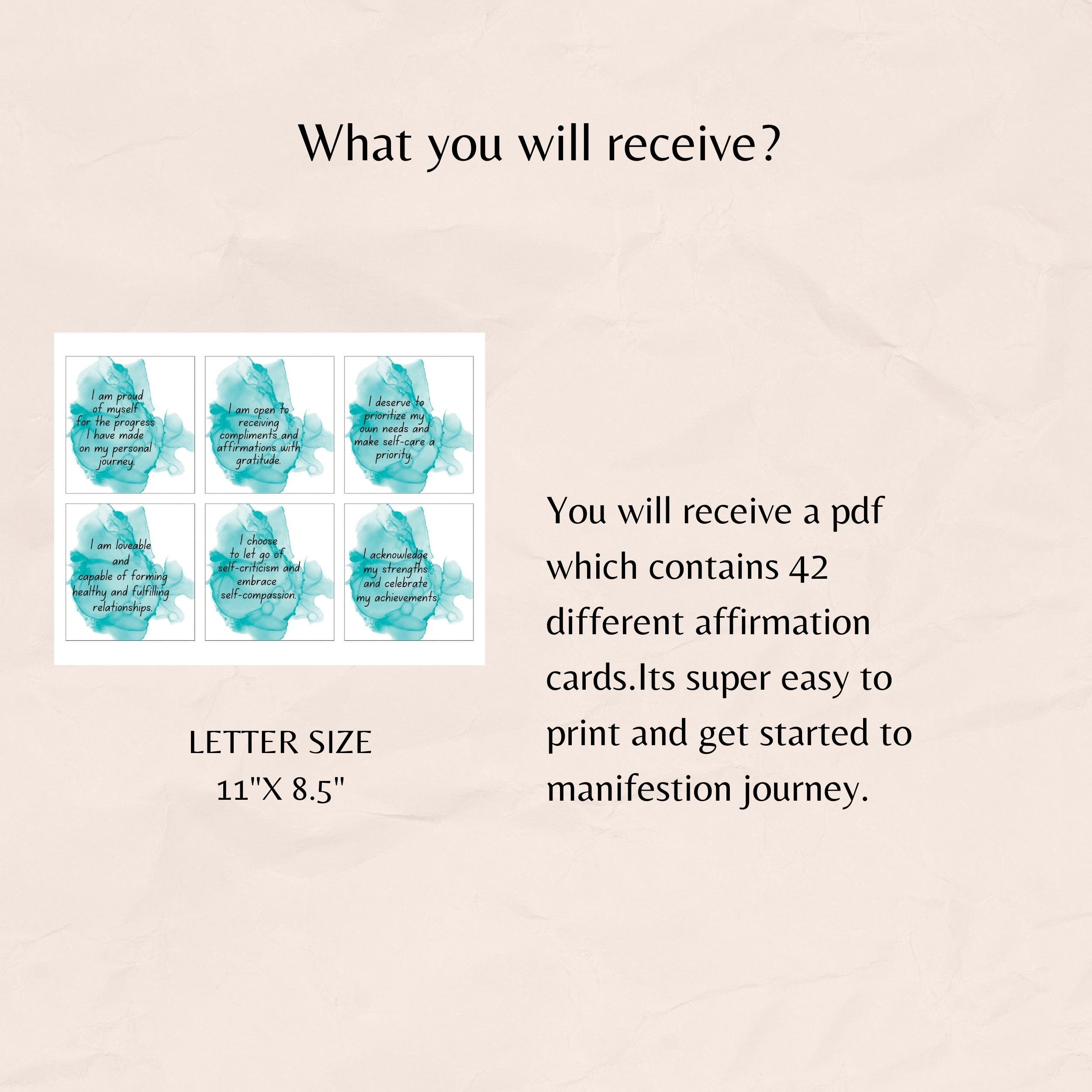 42 Affirmation Cards Printable, Affirmation Cards Digital, Vision Board ...