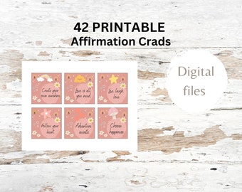 42 Affirmation Cards Printable, Affirmation Cards Digital, Vision Board ...
