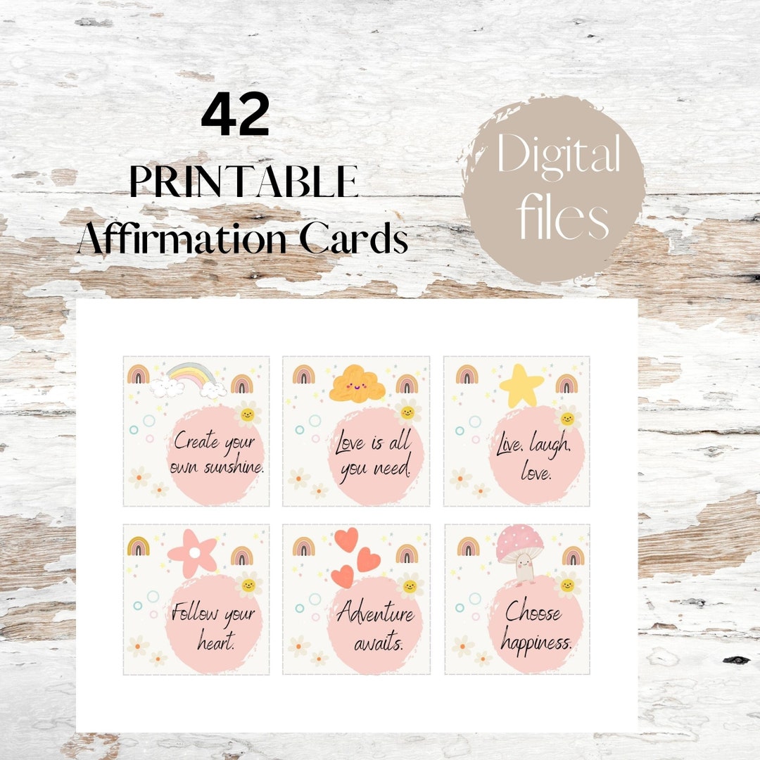 42 Affirmation Cards Printable, Affirmation Cards Digital, Vision Board ...