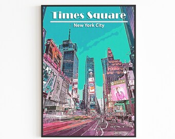 Vintage Times Square Poster - Etsy