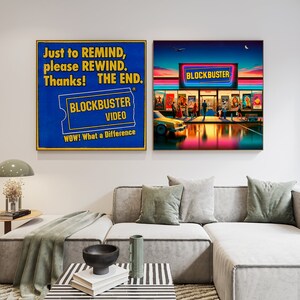Blockbuster Video Retro Poster Set, 2 Piece Wall Art Printable ...