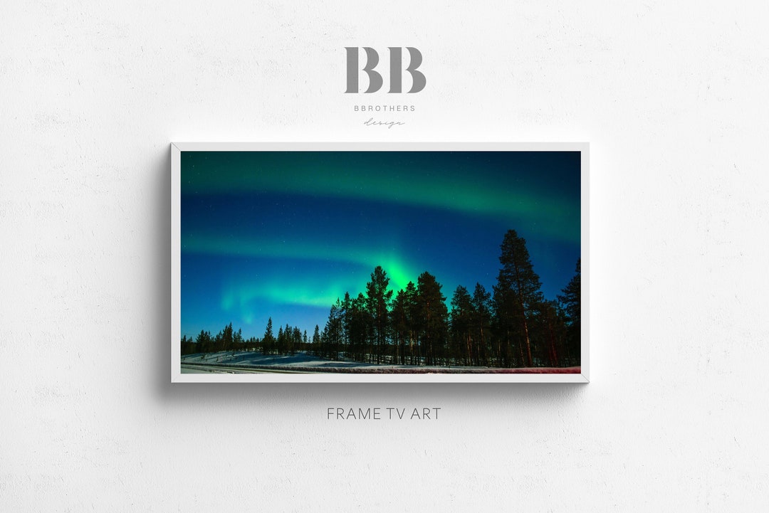 Northern Lights TV Art, Aurora Borealis Print, Night Printable ...