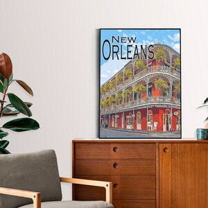 Printable Vintage Travel Poster, New Orleans Travel Print, Louisiana ...