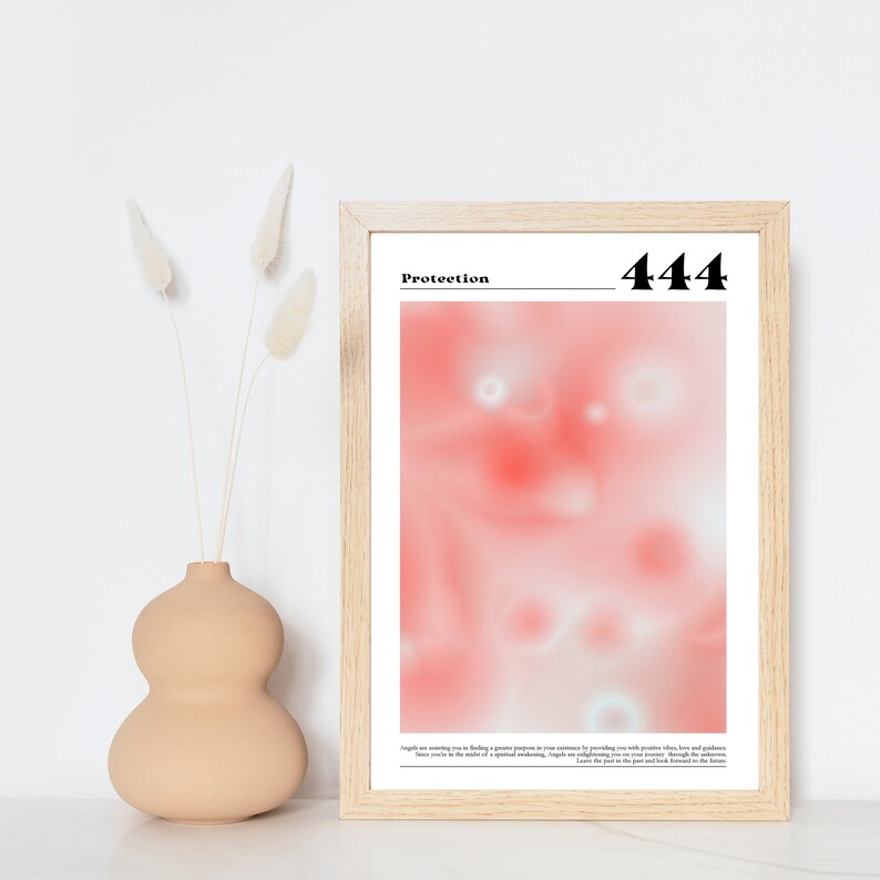 444 Print 444 Angel Numbers Poster Aura Gradient Art - Etsy