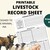 Printable Pig Record Sheet Minimal Ink Instant Download 8.5x11 PDF ...