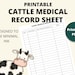 Printable Cattle Medical Records Page | Instant Download | 8.5x11 PDF ...